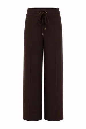 EXQUISE Drawstring Knitted Trousers - Brown