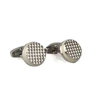 DAVID WEJ Round Gem Cufflinks - Silver