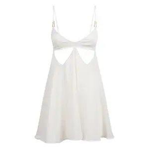 BIANCA RESORTWEAR Reia Mini Dress In Ivory - White