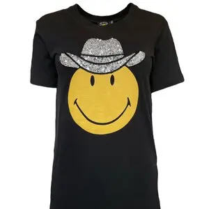 ANY OLD IRON Smiley Cowboy Beaded T-shirt