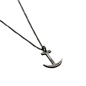 POSH TOTTY DESIGNS Oxidised Sterling Anchor Necklace - Silver