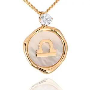 HINCH & LIU Libra Zodiac Necklace Diamond Necklace - Gold