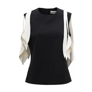 JULIA ALLERT Designer Fitted Sleeveless Top, Floral Accent