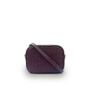 APATCHY LONDON The Penelope Port Woven Leather Camera Bag - Red