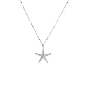 DAINTY LONDON Dainty Starfish Necklace - Silver