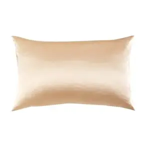SOFT STROKES SILK Luxury Pure Mulberry Silk Pillowcase King Drape Collection Neutrals In Champagne - Purple/white