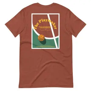 ANCHOR & CREW Clay The Playmaker Basketball Club League Organic Cotton T-shirt - Red