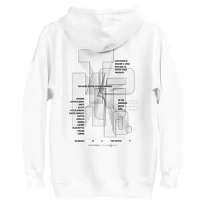 ANCHOR & CREW Gustatory Tokyo Coffee Scene Cotton Blend Embroidered Hoodie - White