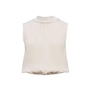 Sélone Selis Scarf-tie Top / Stone - Grey