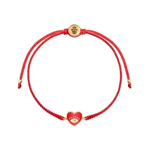 KARMA AND LUCK Devoted To Love Heart Charm Bracelet - Red