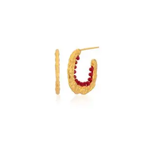 MILOU JEWELRY Alice Hoop Earrings - Red