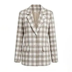 LILY AND LIONEL Oatley Check Print Blazer Jacket - Brown