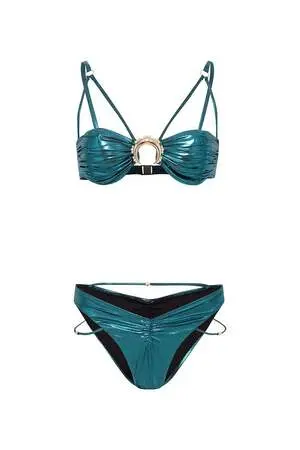 LUNA B Two-piece Hypnotic Bikini – Metallic Navy - Blue