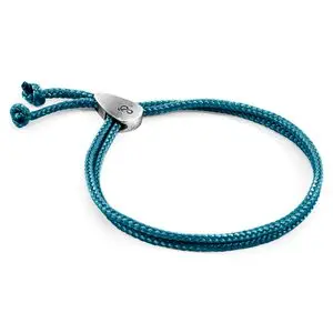 ANCHOR & CREW Ocean Pembroke Silver & Rope Bracelet - Blue