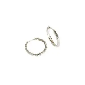 CLAIRE HILL DESIGNS Antique-textured Hoop Earrings - Silver