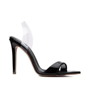 GINISSIMA Thea Patent Leather Sandals - Black