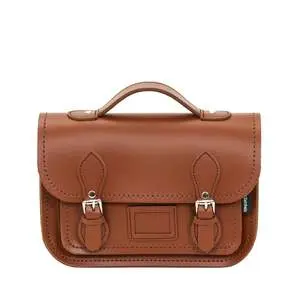 ZATCHELS Leather Midi Satchel Chestnut