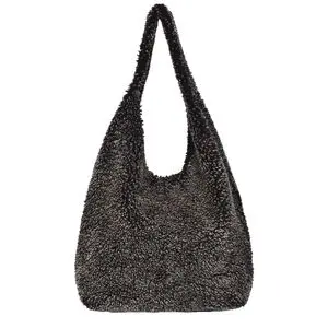 OWEN BARRY Sheepskin Slouchy Shoulder Bag - Brown