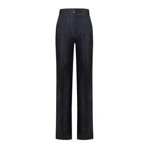 TIA DORRAINE Straight-leg Denim Trousers Dark - Blue