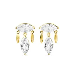 SHYMI Double Marquise Chandelier Earrings - Gold