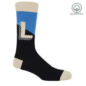 PEPER HAROW - MADE IN ENGLAND Alphabet ’s Socks – L - Black