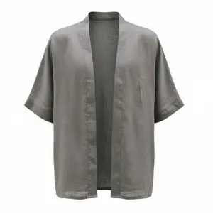 ORIGIN OF HEARTS Inari Titanium Linen Kimono Shirt - Grey