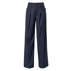 AGGI BY HALEWSKI Stacey Mood Indigo Tennis Stripe Wide Trousers