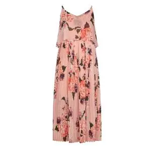 URBAN TOUCH Floral Print Pleated Cami Midi Dress