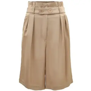 SMART AND JOY High Waist Bermuda Shorts - Brown