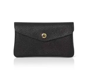 BETSY & FLOSS Medium Popper Leather Purse - Black