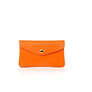 BETSY & FLOSS Medium Popper Leather Purse - Orange