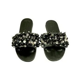 SIBYLLA DELPHICA Hermia Jewelled Leather Sandals - Black