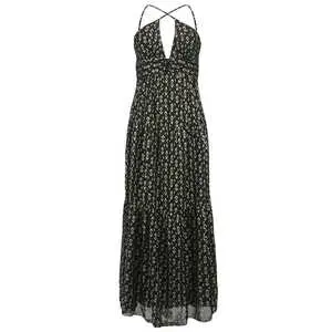 SMART AND JOY Tiered Panels Backless Strappy Maxi Dress - Black