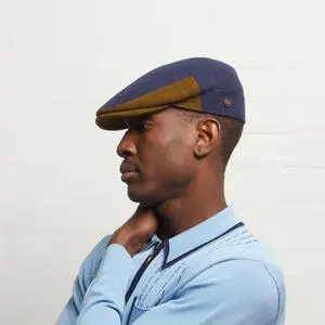 DASMARCA HATS Troy Tweed Wool Cap For Navy - Blue