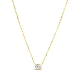 SHYMI Oval Pendant On A Beaded Ball Chain - Gold