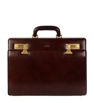 TIME RESISTANCE Leather Attaché Case Briefcase Vendetta