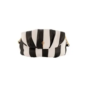 OTRERA Strıped Crossbody Leather Leda - Black