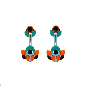 GISSA BICALHO Handmade Acrylic Earring Petunia - Orange