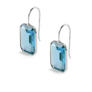 HYE JANE JEWELRY Silver / Blue Silver Medium Gemma Blue Quartz Earrings - Silver/blue