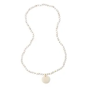 HEATHER HAWKINS Rockabye Long Pendant Gemstone Necklace White Howlite White Jade Pendant - Grey