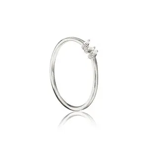 LILY & ROO Three Baguette Diamond Style Ring - Silver