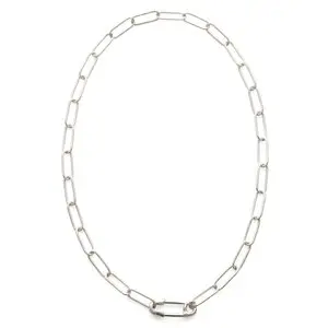 Kris Nations Safety Pin Chain Necklace - Silver