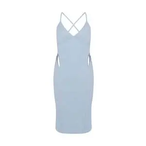 SOUR FIGS Cut-out Midi Slip Dress In Pale - Blue