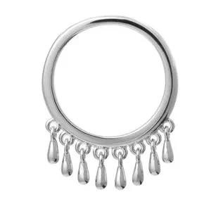 LUCY QUARTERMAINE Solid Sterling Multi Drop Waterfall Ring - Silver