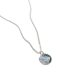 MURU Mini March Birthstone Necklace - Silver