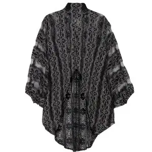 LIONESS BY TF Bloom Luxe Lacy Tunic - Black