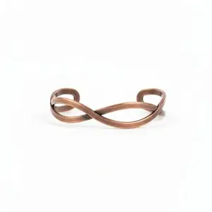 ANATOLIACRAFT Infinity Twist Copper Open Cuff Bracelet - Brown