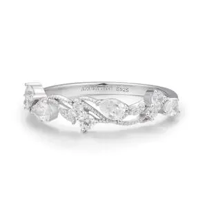 AZURA JEWELRY NEW YORK Lily Grace Band White Gold Vermeil - Silver