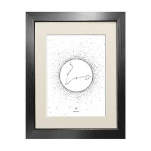 EMILY CARTER Pisces Star Sign' Fine Art Print A5 - Black