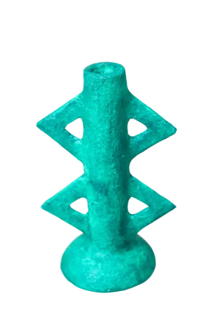 Botanical Boys Paper Mache Candle Holder Fifty Two Four - Green